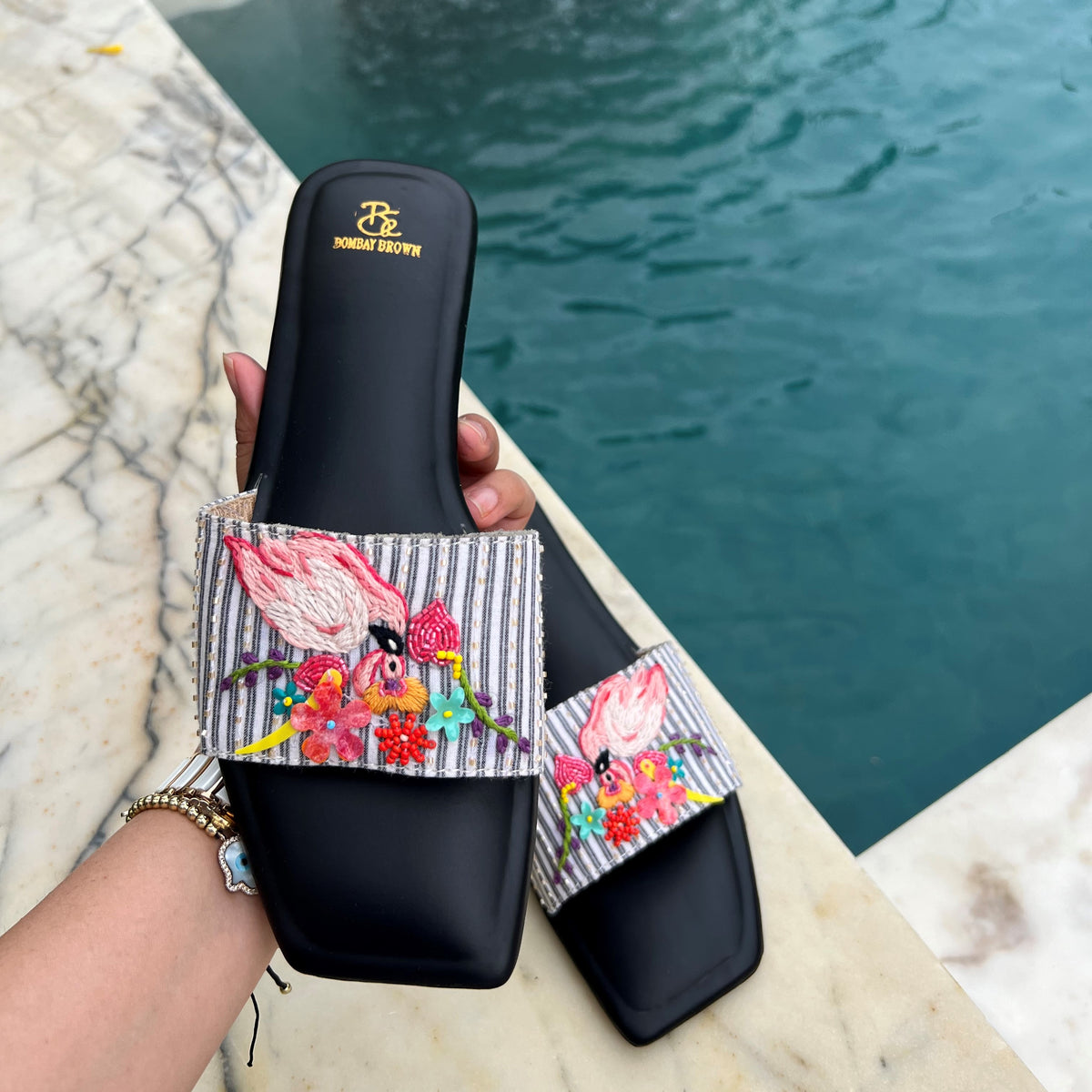 Scarlet Flamingo Sandals – Bombay Brown India