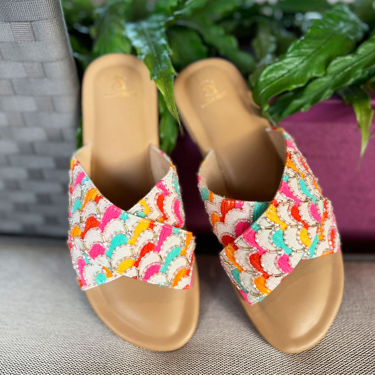 Cover Me In Sunshine Crossover Slides – Bombay Brown India