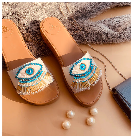 Evil Eye - Waterfall Platform Heels – Bombay Brown India