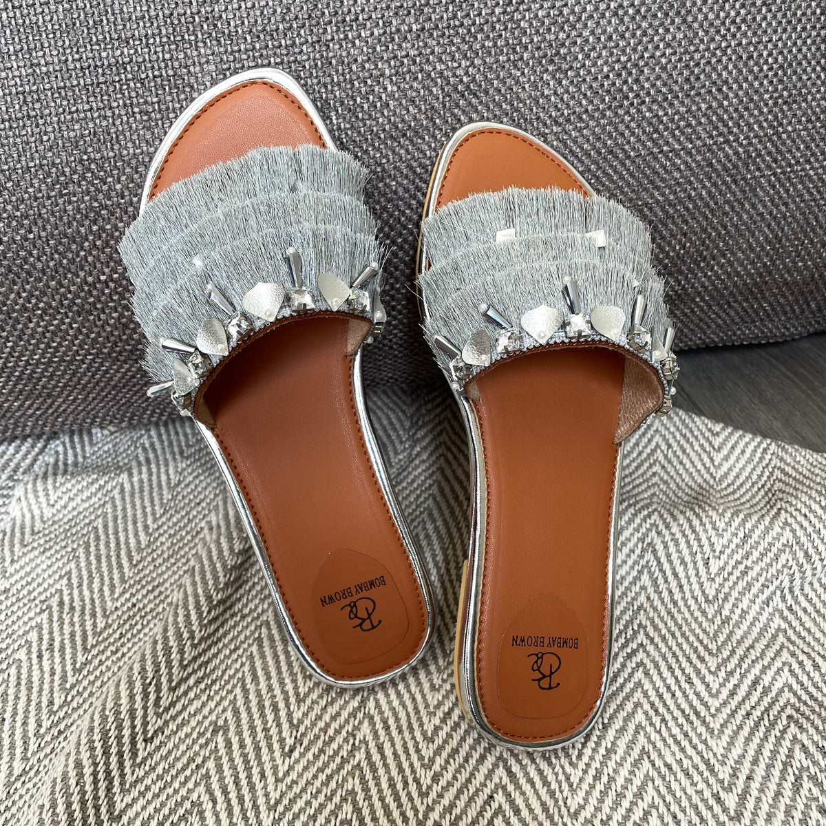 SILVER LINING SLIDERS – Bombay Brown India